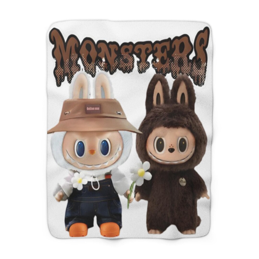 Labubu Sherpa Fleece Blanket - Labubu Couple, Cozy Bedding, Super Soft ...
