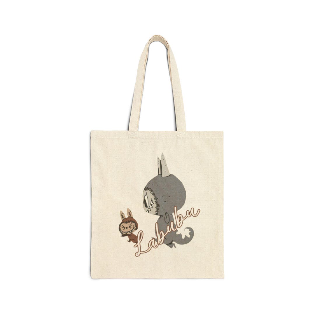 Labubu Tom and Jerry Tote Bag Cute Floral Cotton Canvas Handbag ...