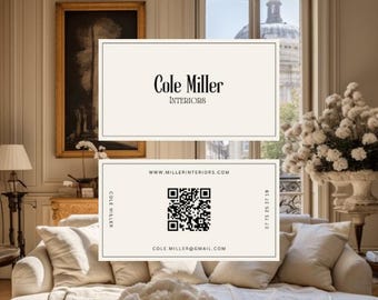Beige Digital Business Card Template - Etsy