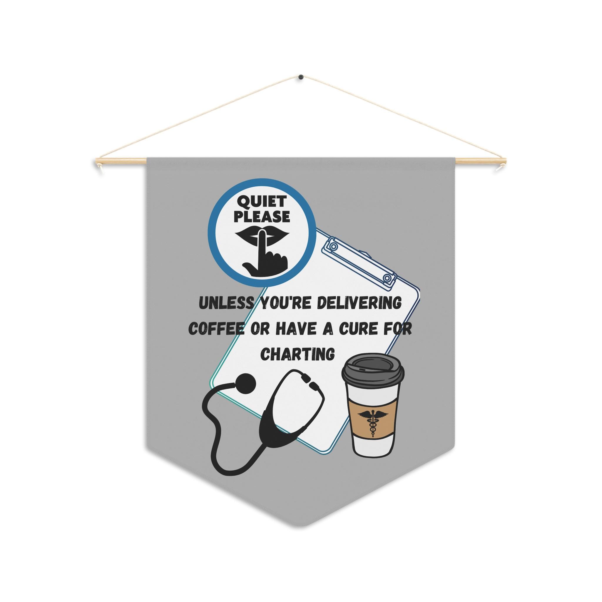 Quiet Please Charting Banner for Healthcare Professionals, Charting in ...