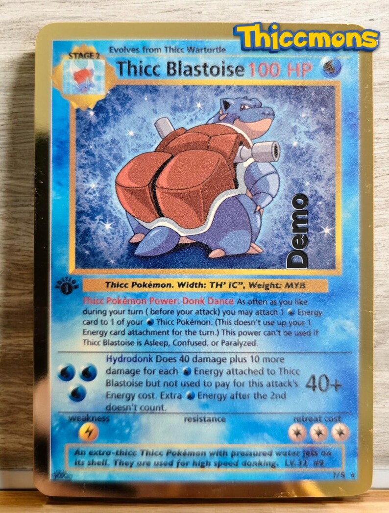 Thicc Blastoise Metal Cards - Etsy