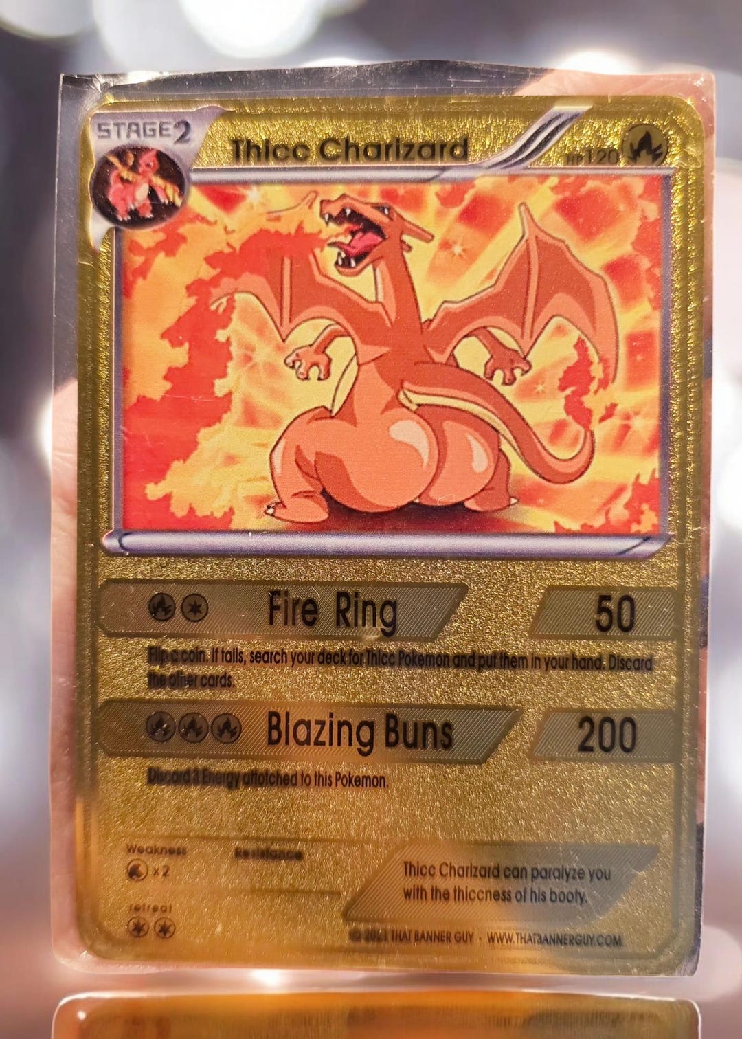 Thicc Charizard Gold Metal Cards - Etsy