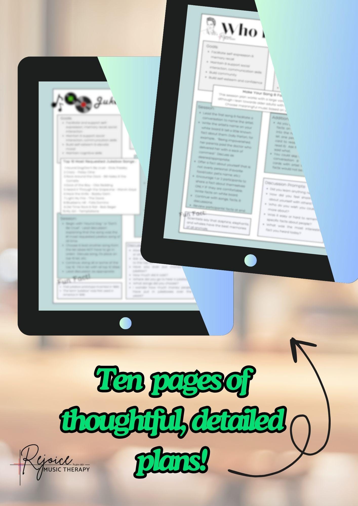Printable Music Therapy Older Adult Session Plans / Themes / Ideas ...