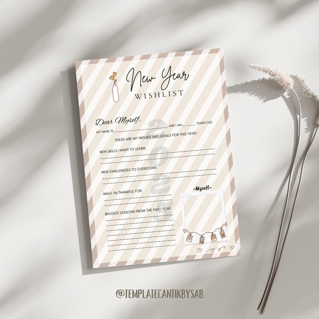 New Year Wish List Printable, Beige Template (digital Download) - Etsy