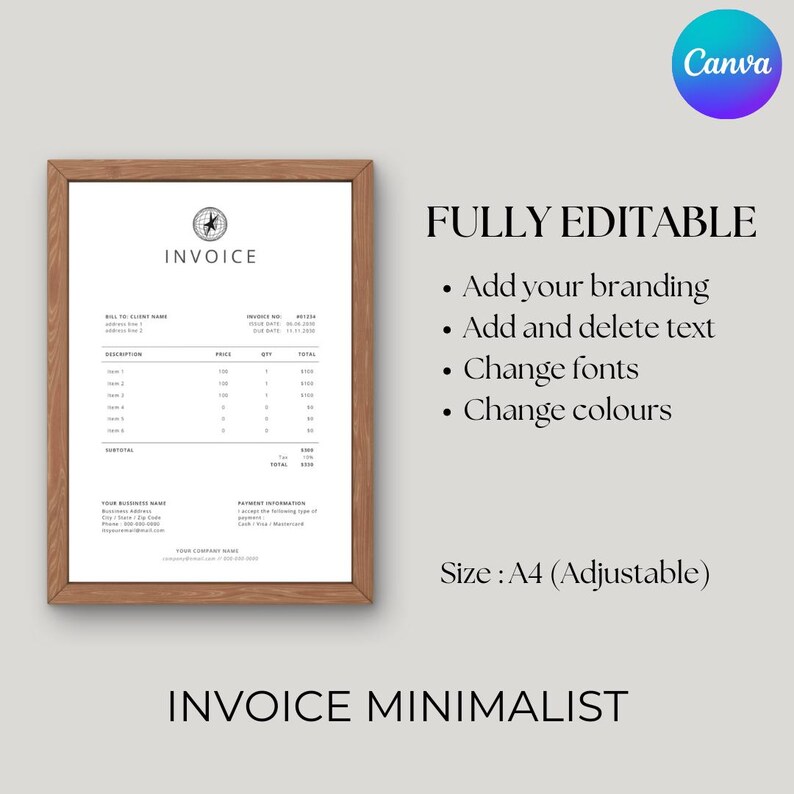Invoice Template - Minimalist Business Invoice, Small Business Template ...