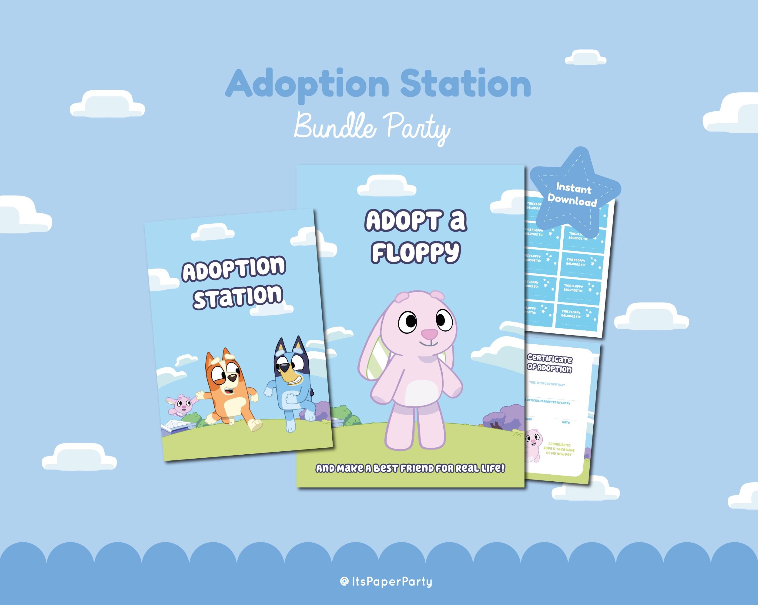 Bluey Party, Adopt A Floppy Digital Download, Bluey Sign Adoption ...