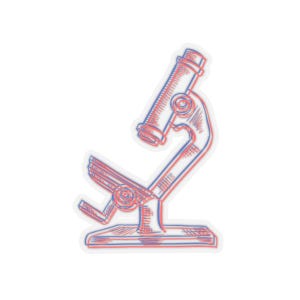 Microscope Science Themed Sticker, 3D Illusion Red/blue Sticker, Fun ...