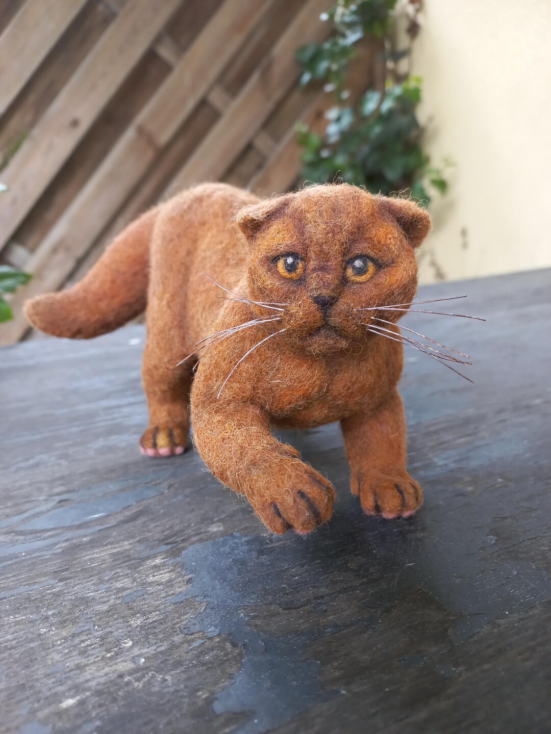 Needle Felted Cat Statue Realistic Cat Sculpture Handmade Product of ...