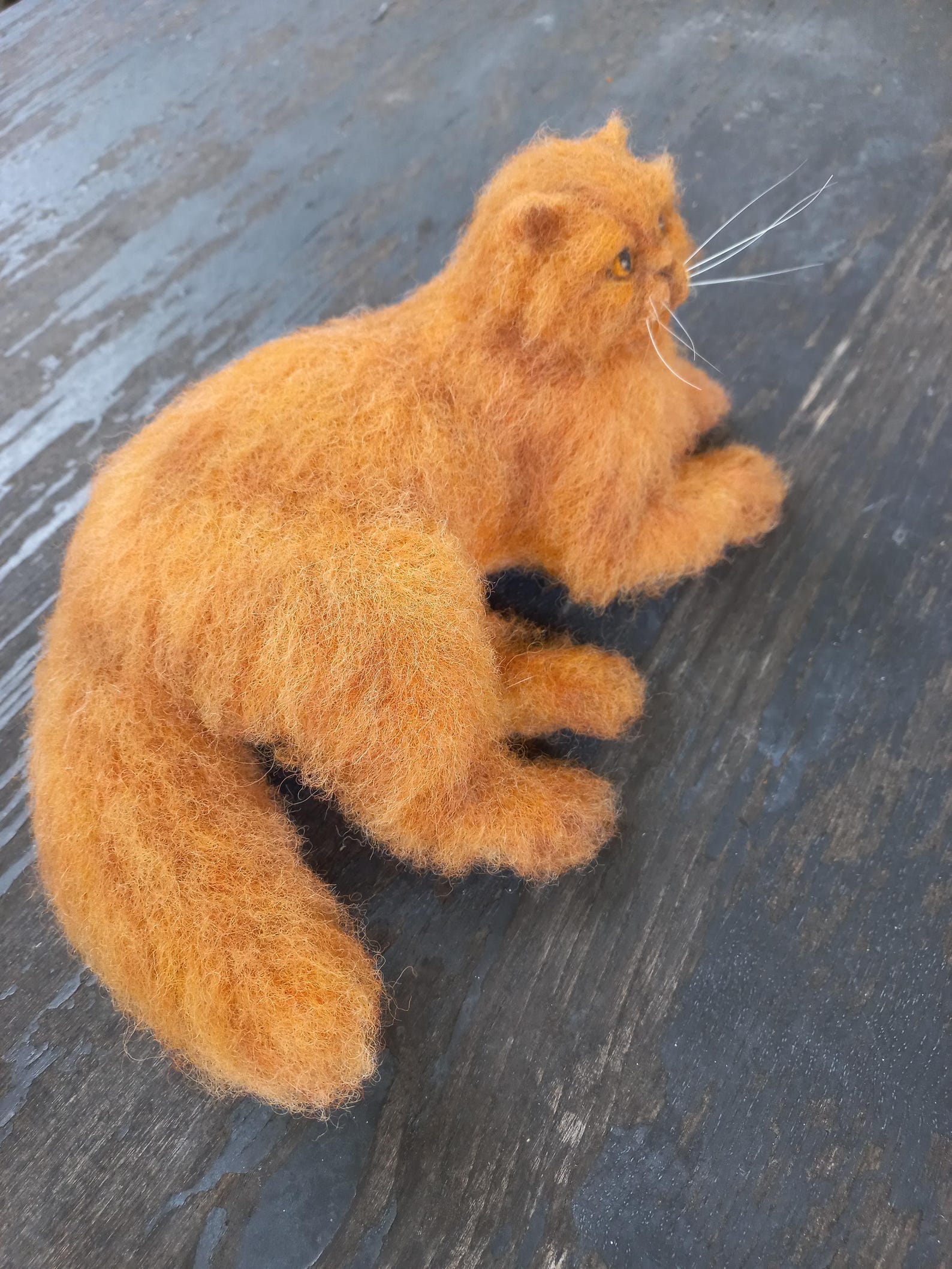 Wool Sculpture Needle Felted Cat Wool Cat Felting Cat Miniature Animal ...