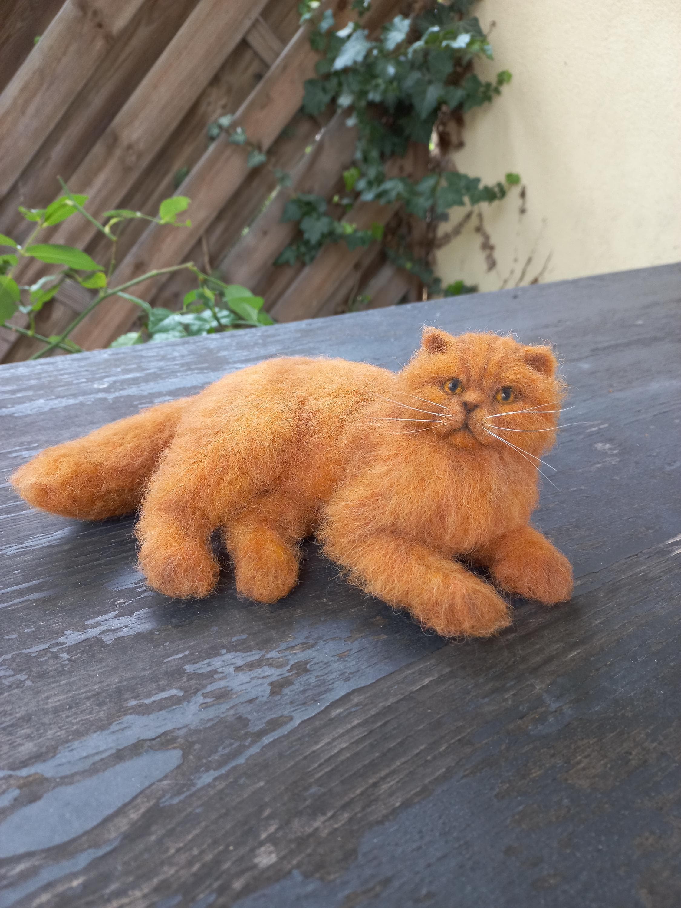 Wool Sculpture Needle Felted Cat Wool Cat Felting Cat Miniature Animal ...