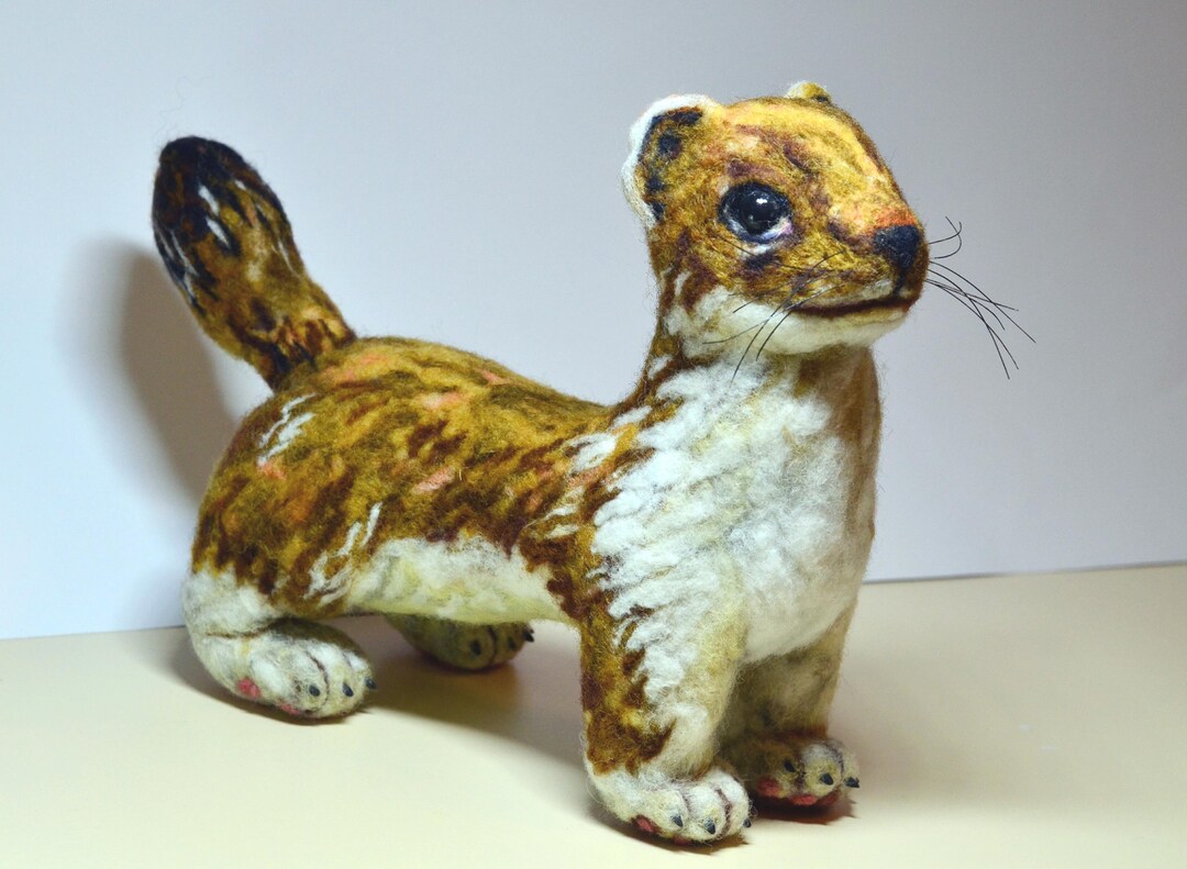 Realistic Felt Sculpture Ermine (weasel, Ferret, Sable) – Felting Wool ...