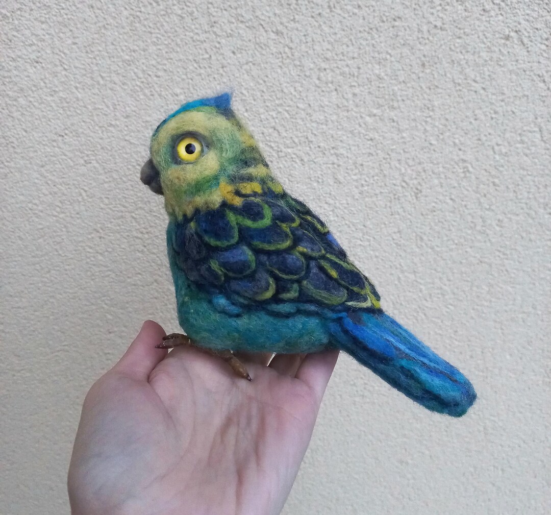 Wool Sculpture Needle Felted Parrot Felting Parrot Wool Parrot Parrot ...
