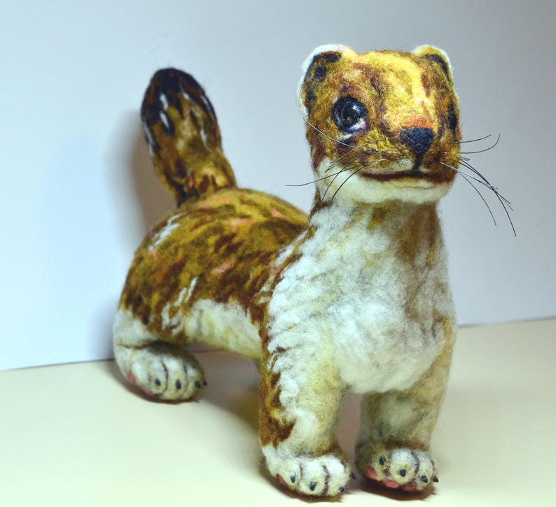 Realistic Felt Sculpture Ermine (weasel, Ferret, Sable) – Felting Wool ...