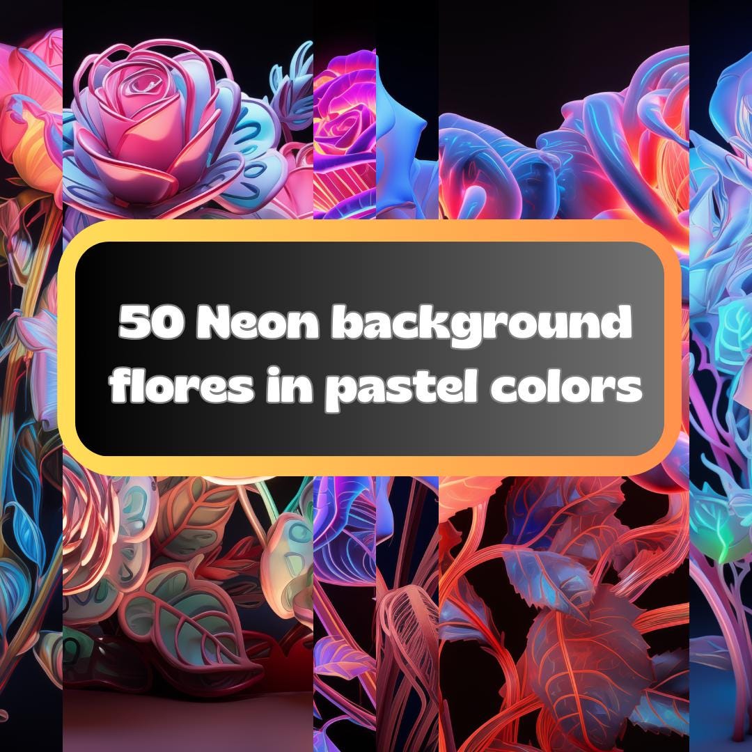 50 Backgfround Flores in Neon and Pastel Colors, Pretty Flores, Neon ...