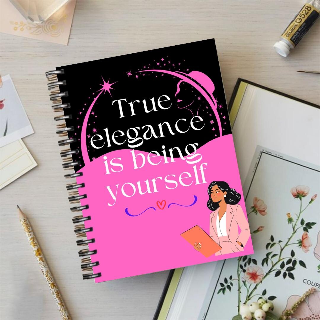 Elegant Woman Notebook Cover, Sublimation Design PNG - Spiral Planner ...