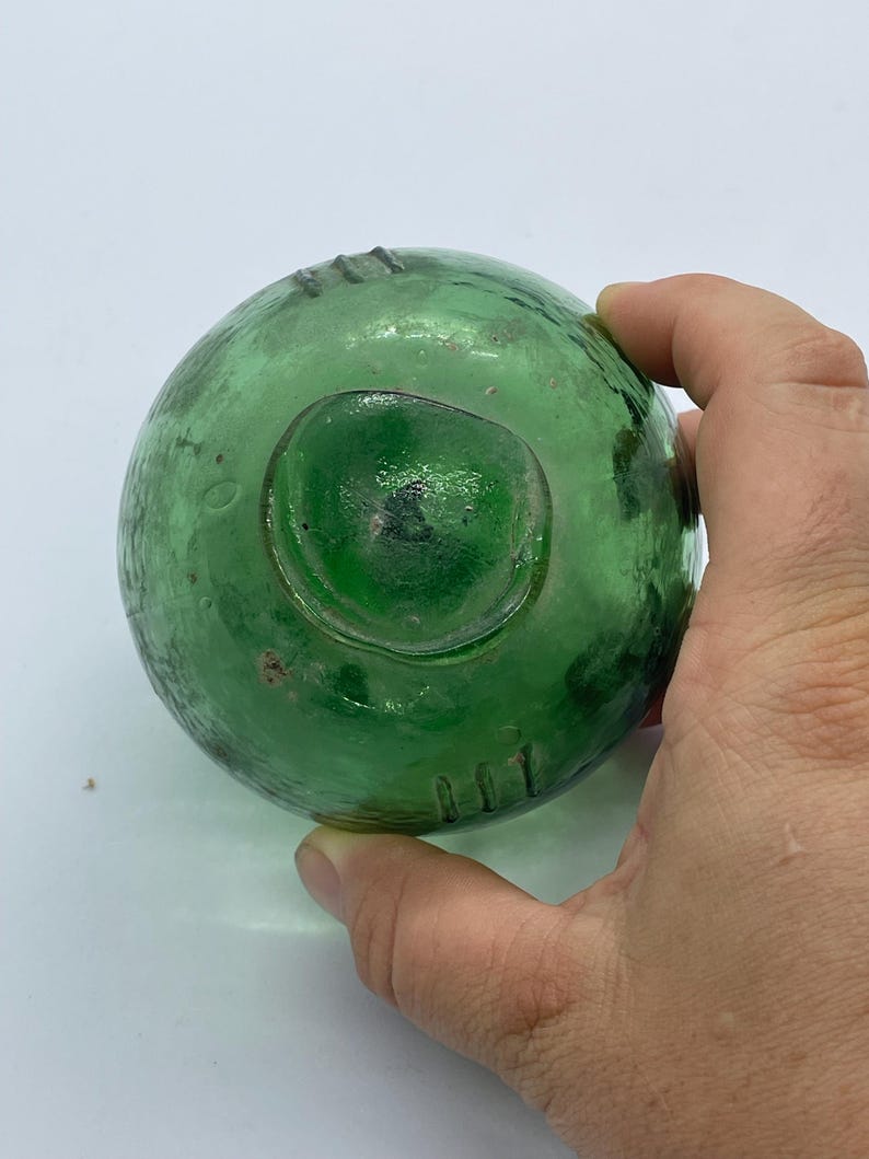 Vintage Japanese Glass Fishing Floats 2.75” Sea Green Aqua Blue Hand ...