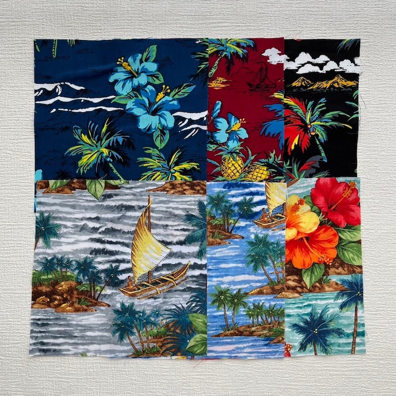 8inc(20cm)sq Authentic Hawaiian Fabric Scraps – Perfect for Quilting ...