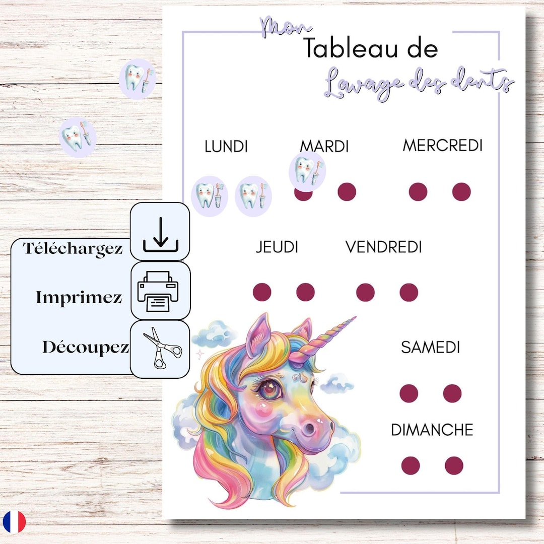 Toothbrushing Chart, Children's Toothbrushing Tracker, Morning and ...