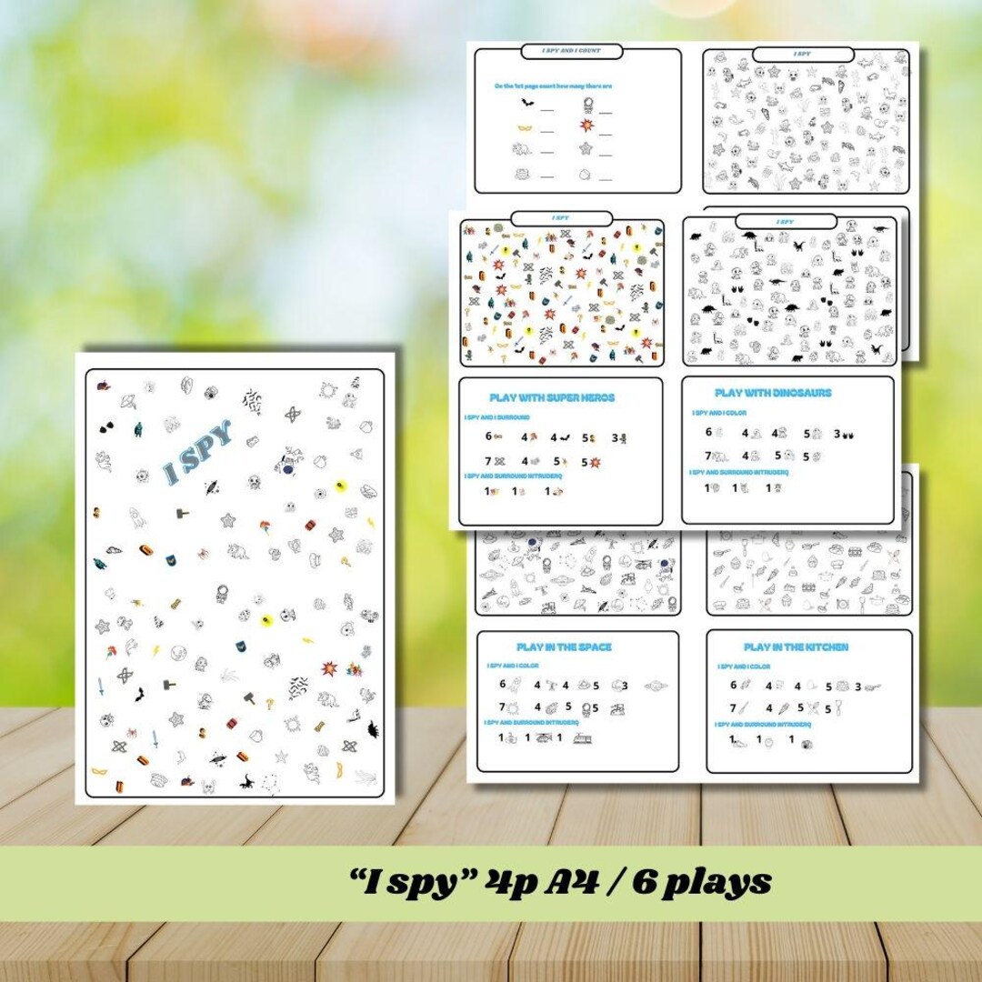 Children's Games Booklet "i Spy", 6 Games to Color, Circle, Count ...