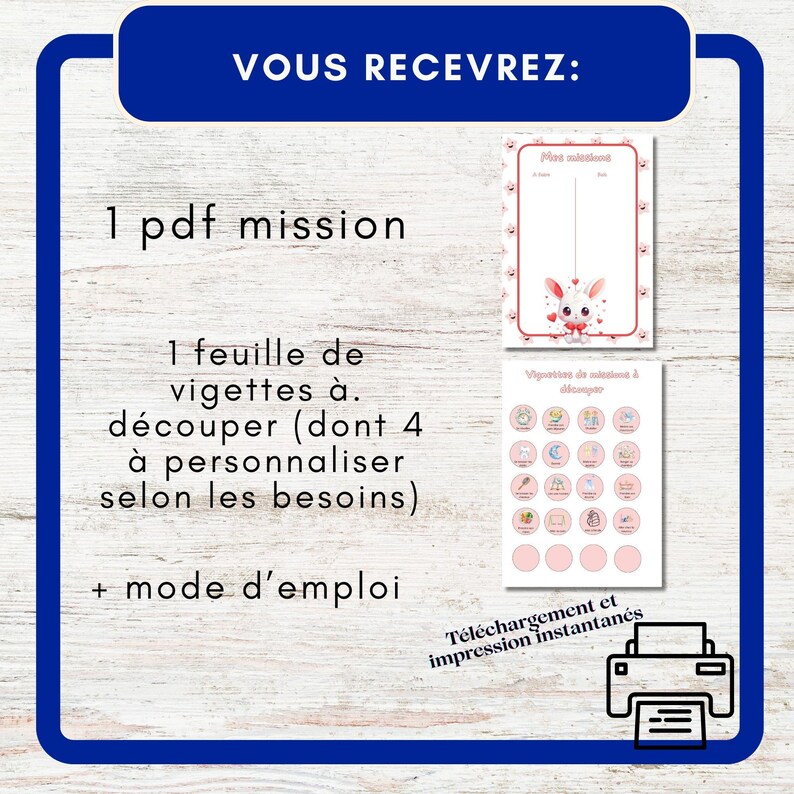 Rabit French Routines Chart Missions, Montessori Routine, Learning ...