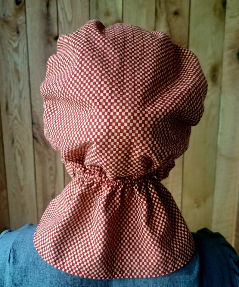 Womens Girls Cotton Sunbonnet. Red Checkered Pioneer Prairie Bonnet - Etsy