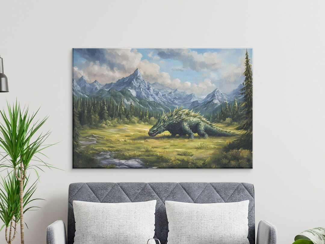 Forest Drake Vintage Landscape Art Print for Digital Download. Scenic ...
