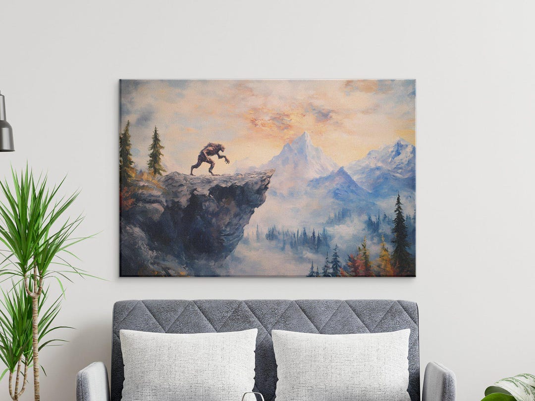 The Werewolf on the Cliff Vintage Landscape Art Print for Digital ...