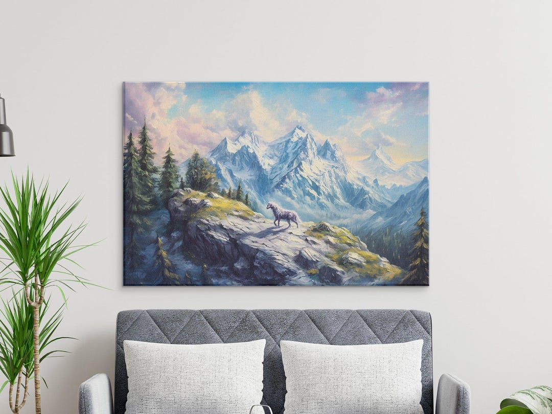 Quillin on the Mountainside Vintage Landscape Art Print for Digital ...