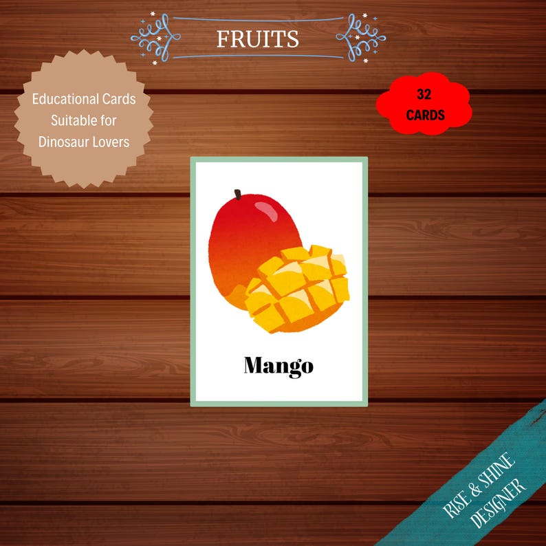 32 Fruit Flashcards | Educational and Printable Cards | Fruit-themed ...