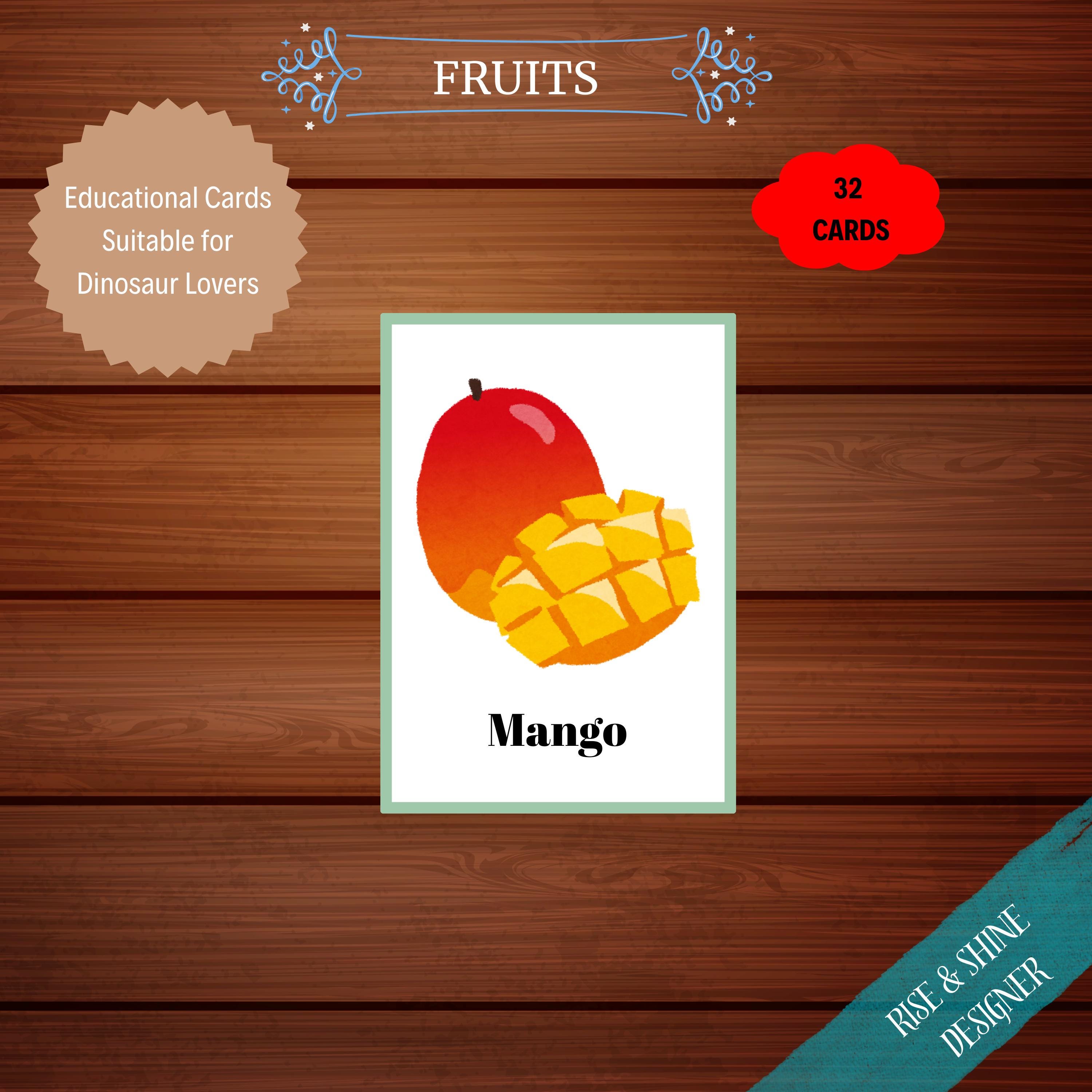 32 Fruit Flashcards | Educational and Printable Cards | Fruit-themed ...