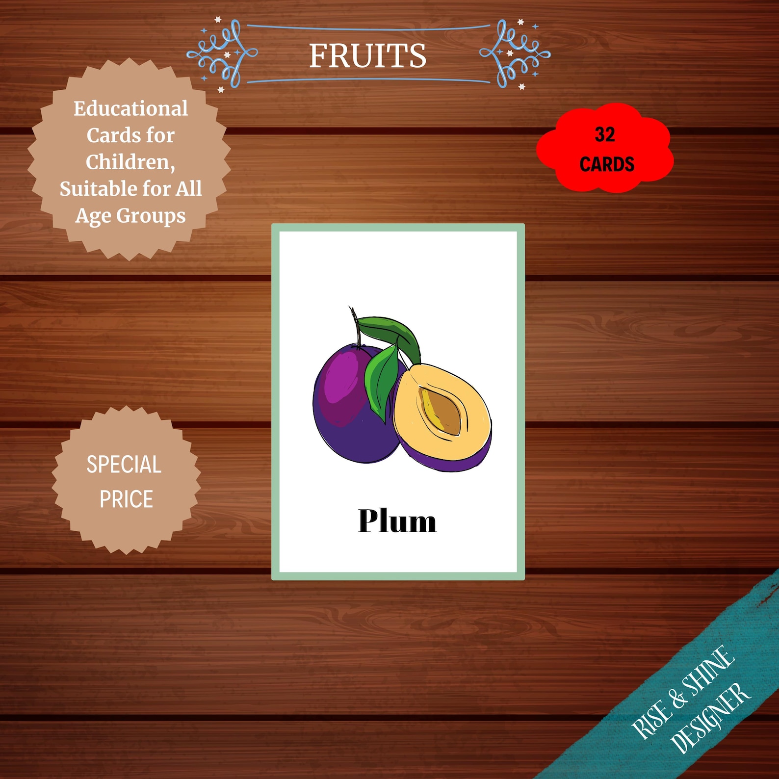 32 Fruit Flashcards | Educational and Printable Cards | Fruit-themed ...