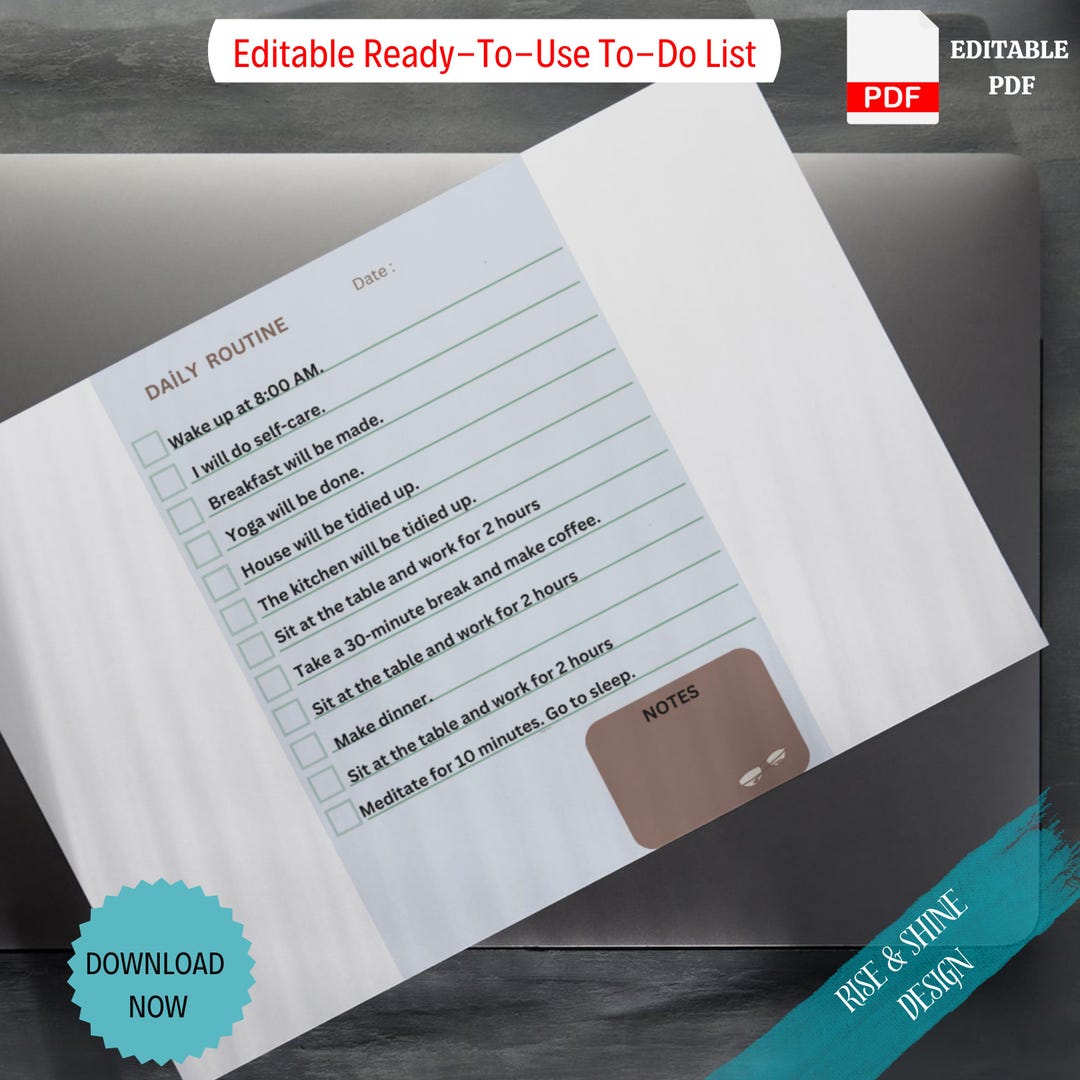 Editable Personalized To-do List Personalized To-do Agenda Great ...