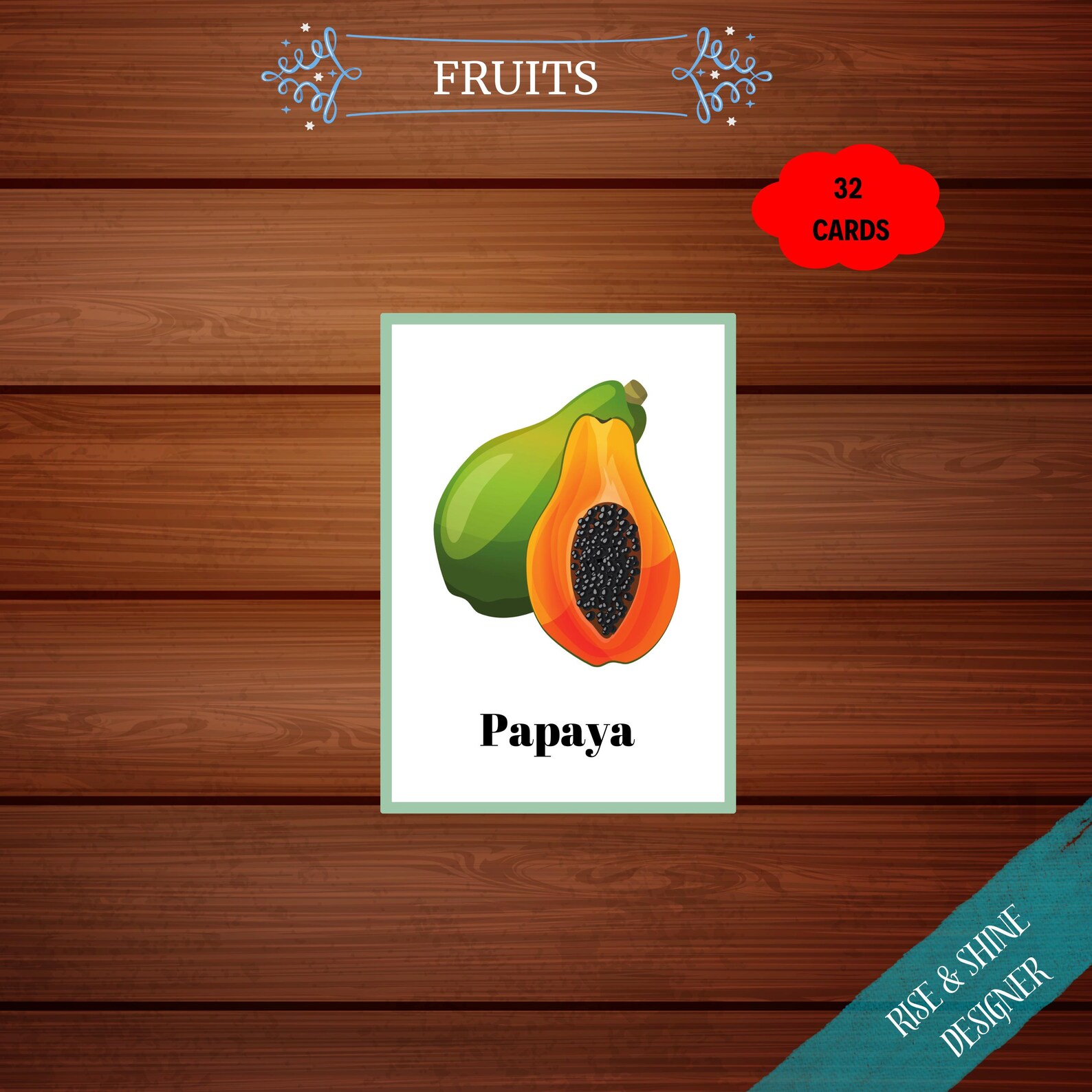 32 Fruit Flashcards | Educational and Printable Cards | Fruit-themed ...