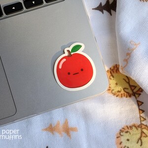 Apple Vinyl Sticker // Cute Die-cut Fruit Sticker for Decoration ...