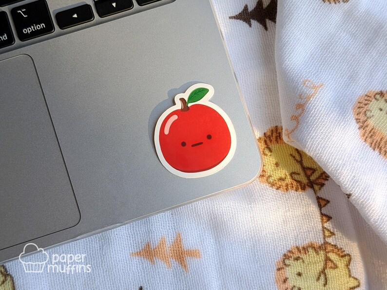Apple Vinyl Sticker // Cute Die-cut Fruit Sticker for Decoration ...