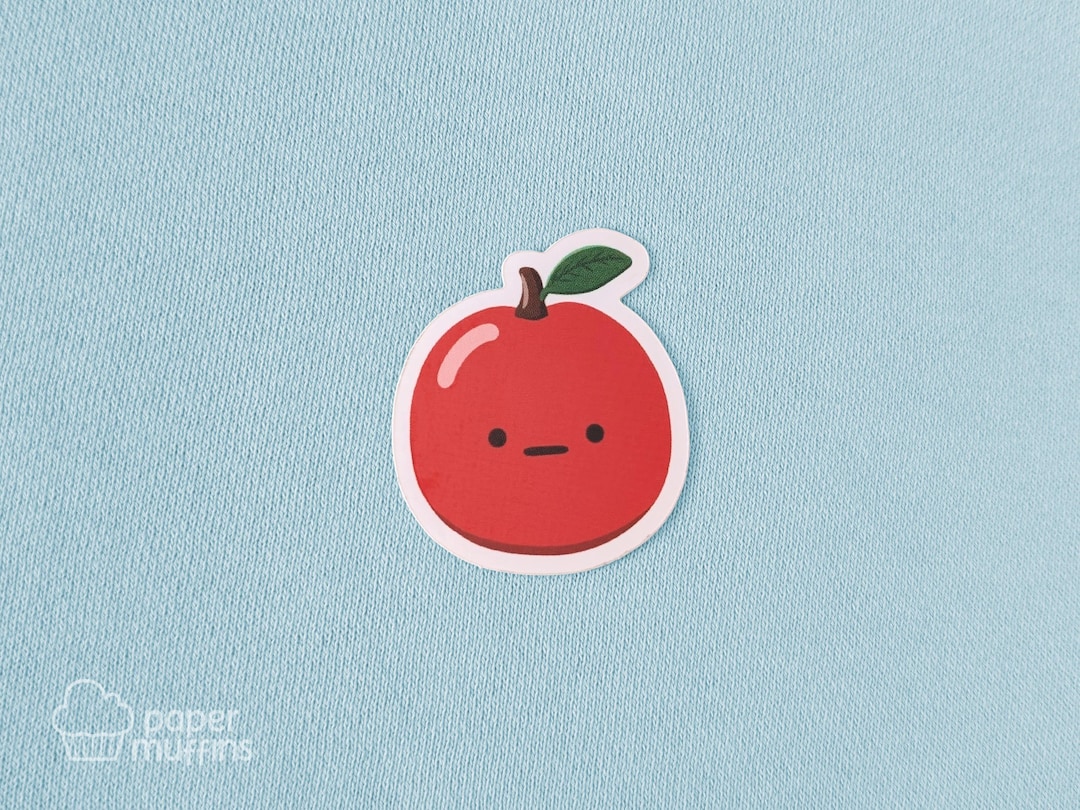 Apple Vinyl Sticker // Cute Die-cut Fruit Sticker for Decoration ...