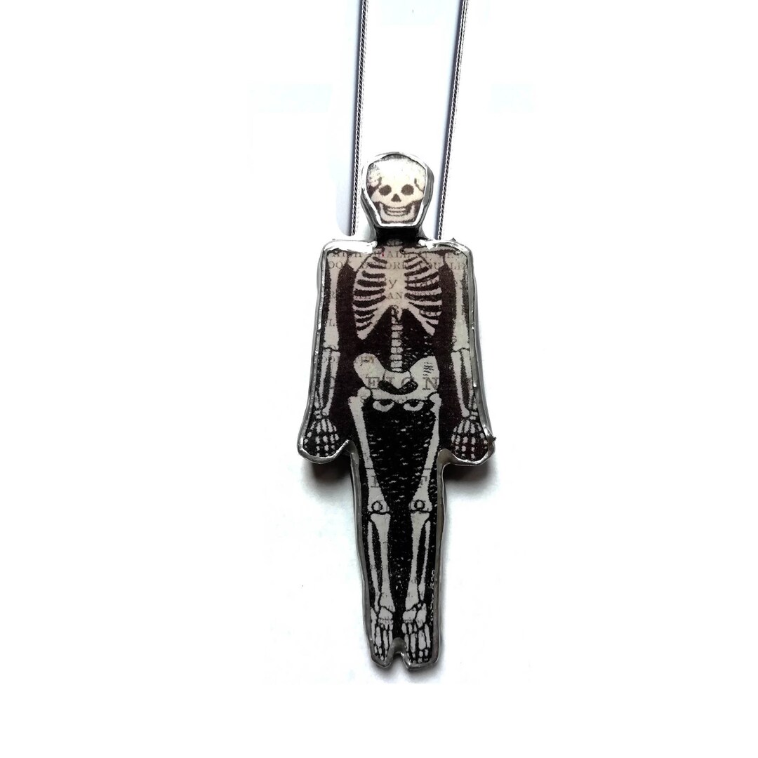 Halloween Spooky Skeleton Figure Mono Resin Layered Pendant by ...
