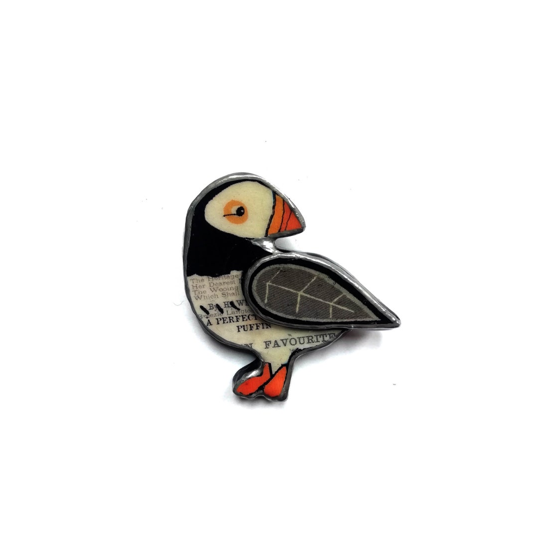 Wonderfully Whimsical Puffin Resin Bird Brooch by Ellymental - Etsy