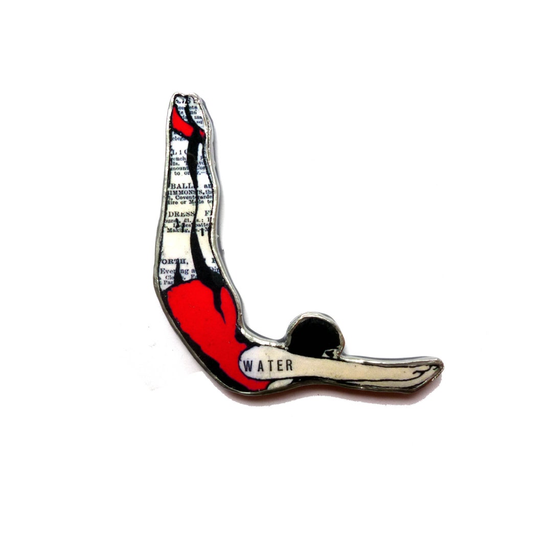 Retro Diver Swimmer Figure Brooch by Ellymental Jewellery - Etsy