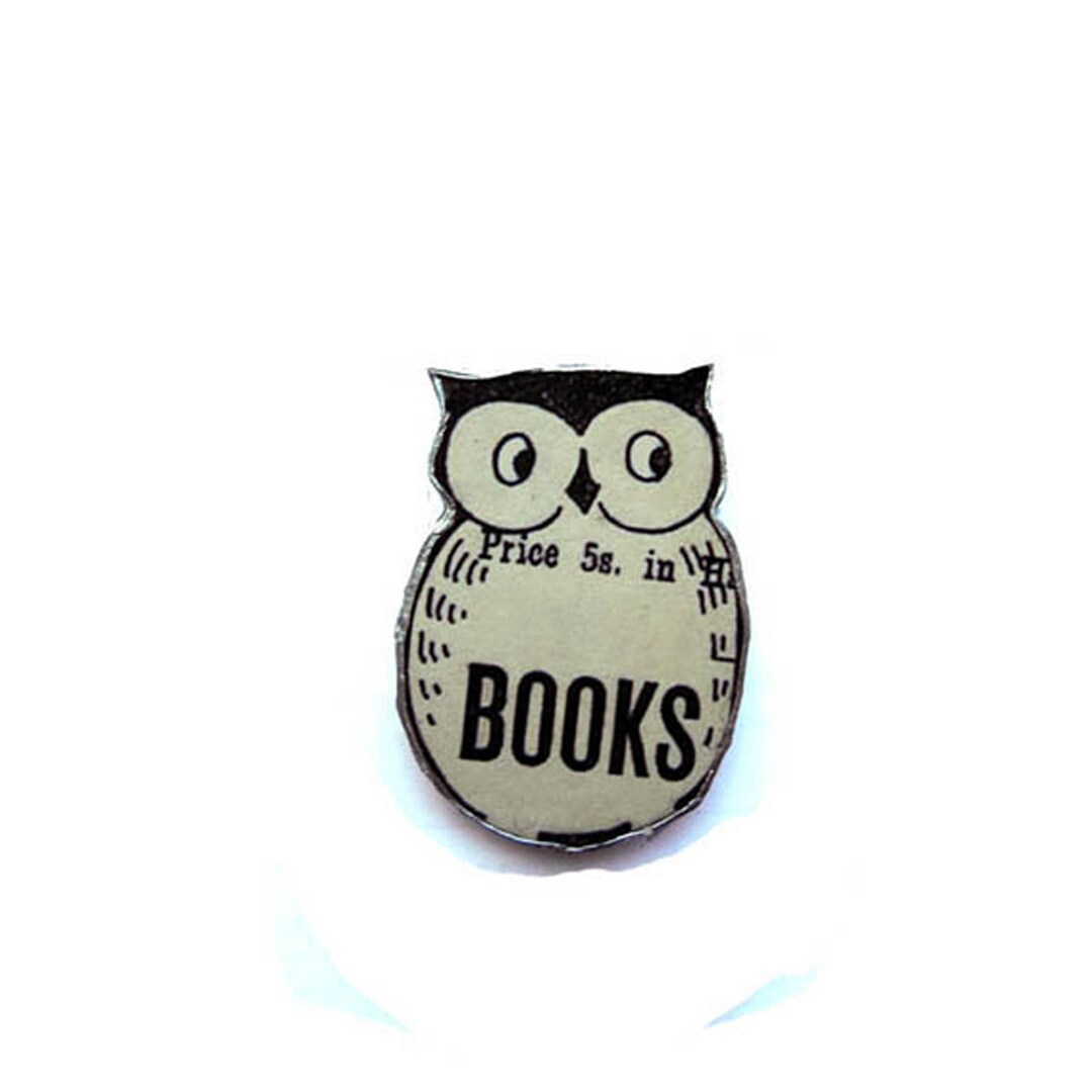 Literary Unique Book Print Owl Brooch by Ellymental - Etsy