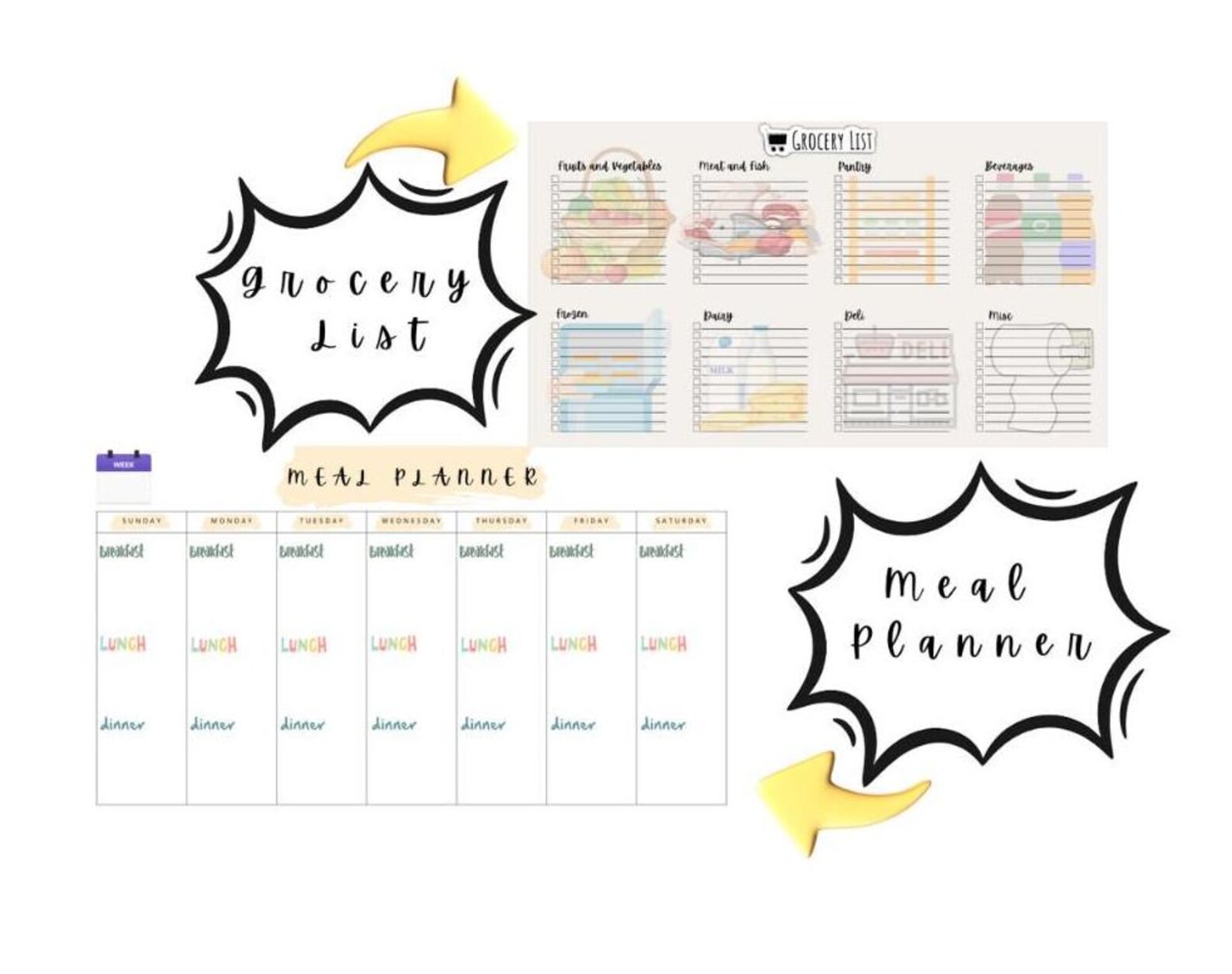 Meal Plan Template, Meal Plan Printable, Meal Prep Planner, Weekly Meal ...