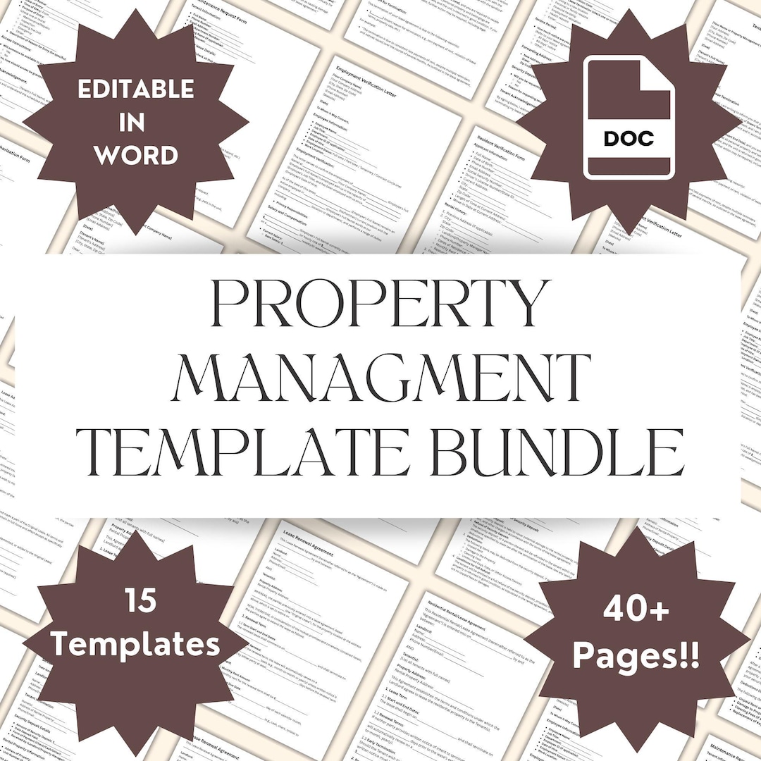 Landlord Property Management Rental Templates Bundle | Lease Agreement ...