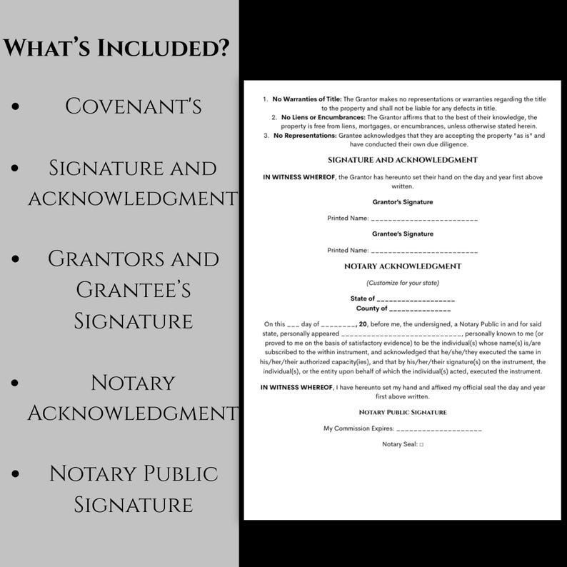 Quitclaim Deed Template | Printable and Editable Legal Form | Real ...