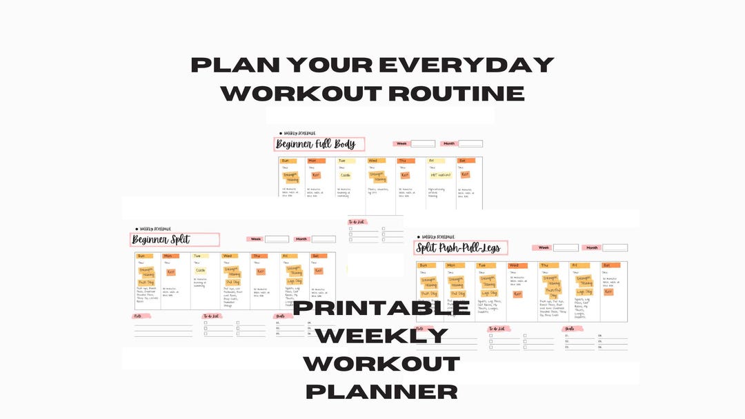 Daily-weekly-monthly Workout Routine Calendar Beginner Full Body ...