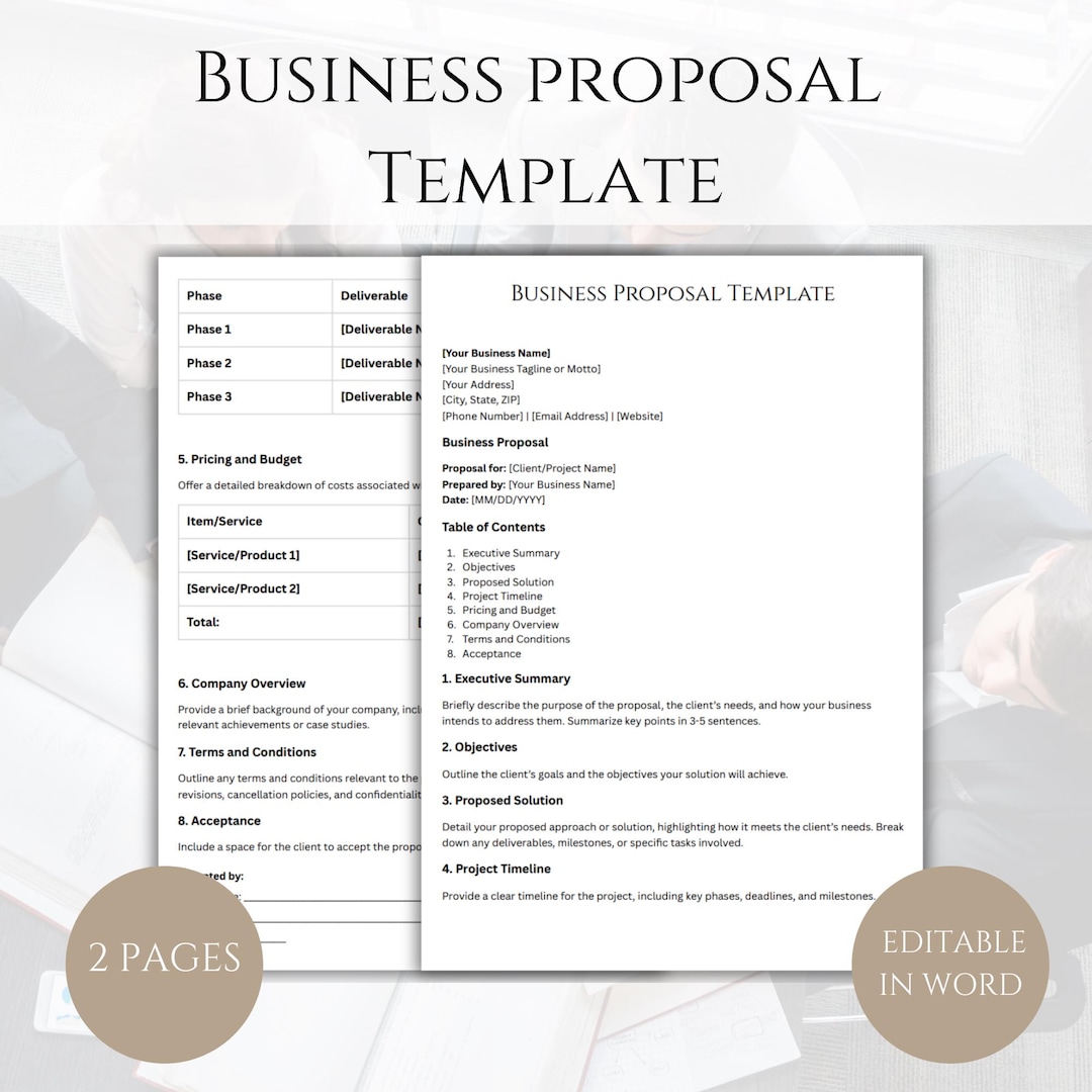Business Proposal Template, Professional Proposal Template, Easy-to-use ...