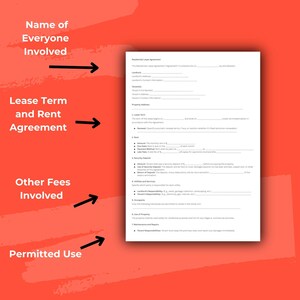 Rental Agreement Template Editable. Simple Two Page Lease Agreement ...