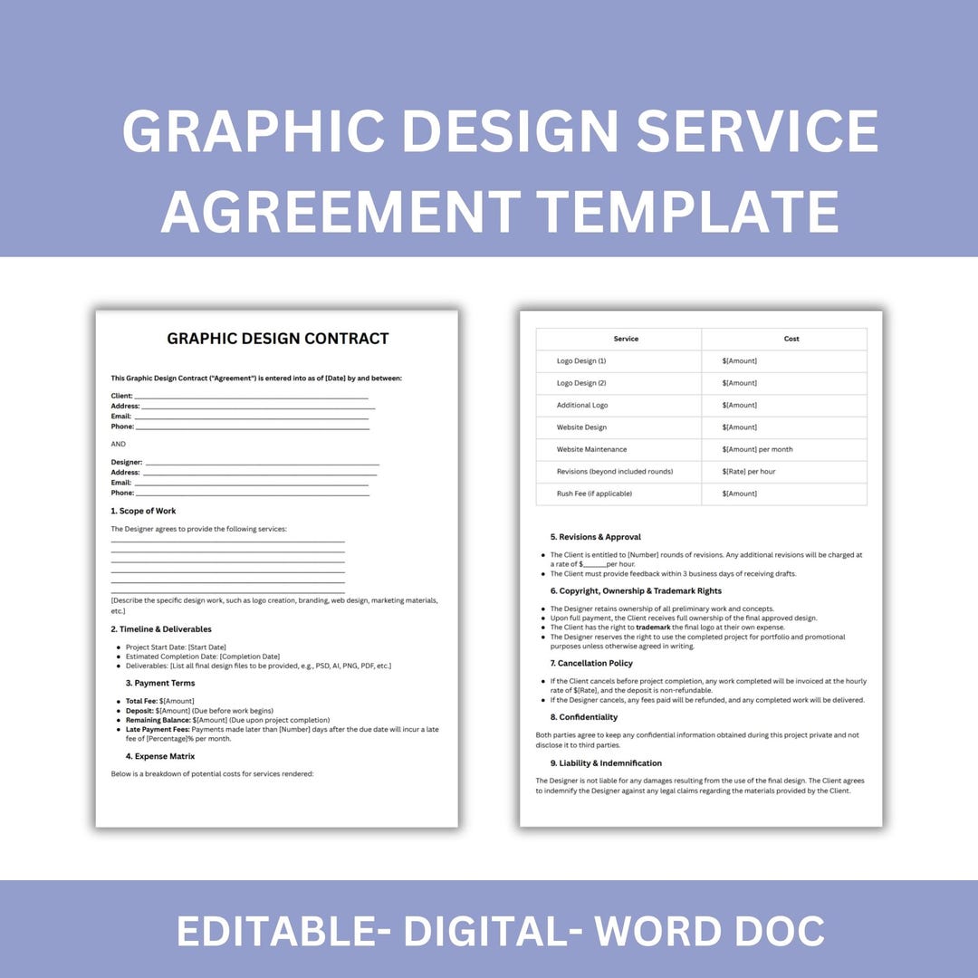 Graphic Design Contract, Design Services Forms, Contract for Graphic ...