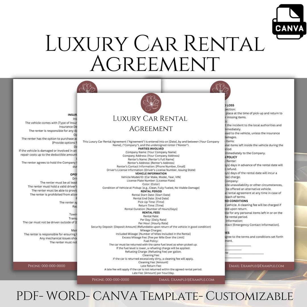 Luxury Car Rental Agreement, High-end Car Rental, Luxury Vehicle Rental ...