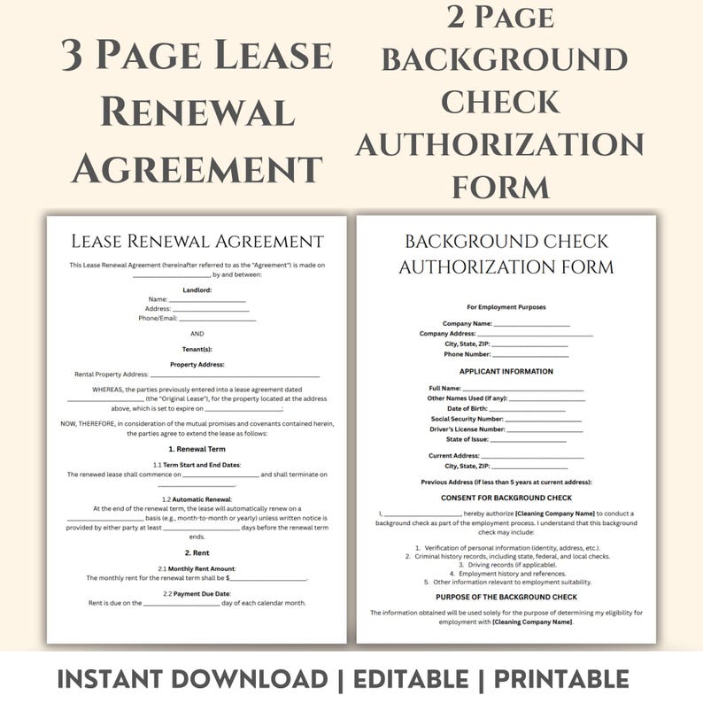 Landlord Template Bundle: Lease Agreement, Rental Application ...
