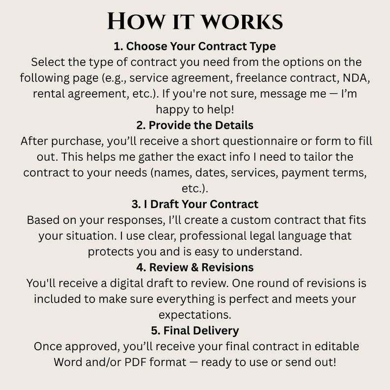 Custom Contract Template | Personalized Legal Agreement | Freelance ...